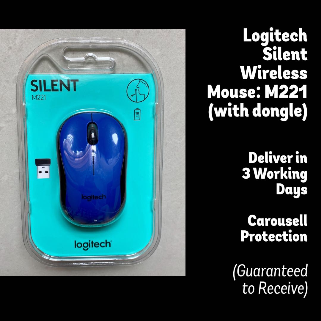 Logitech Wireless Silent Mouse Using Bluetooth Dongle M Computers Tech Parts