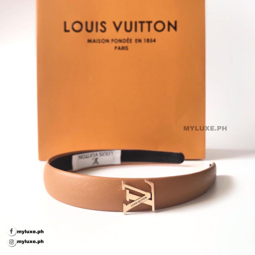 Louis Vuitton LV Classic Leather Headband, Women's Fashion, Watches ...