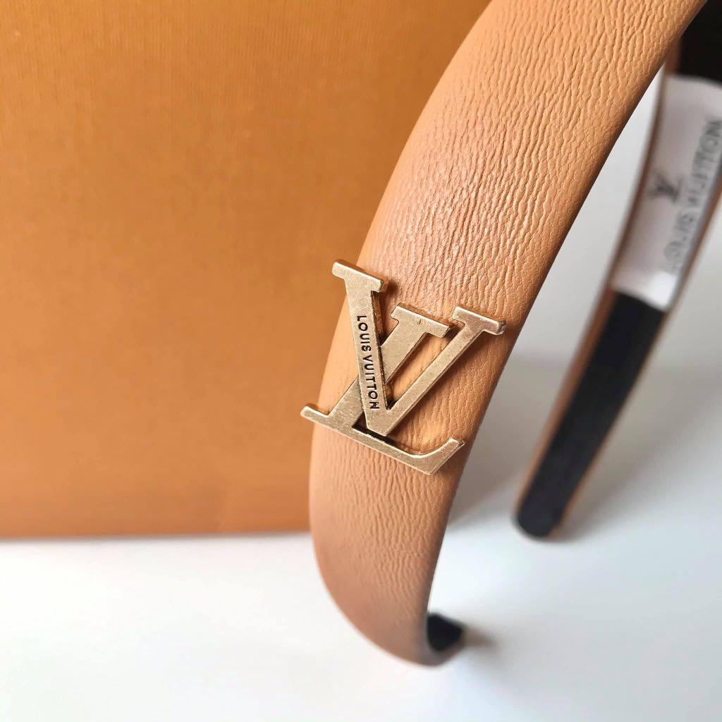 Louis Vuitton LV Classic Leather Headband, Women's Fashion, Watches ...