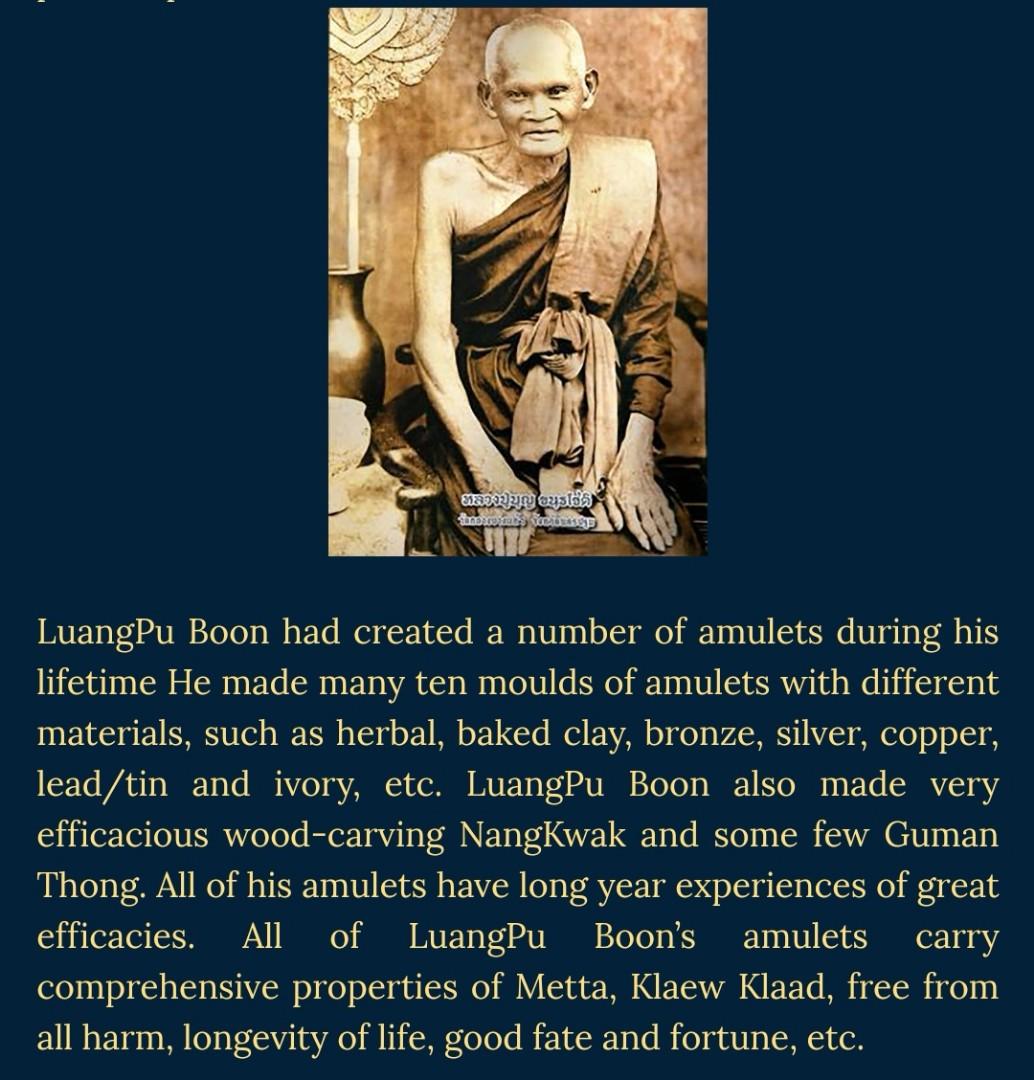 LP Boon Wat klang bang kaew Phra Pidta Be2460 Yant Si Rare, Hobbies ...