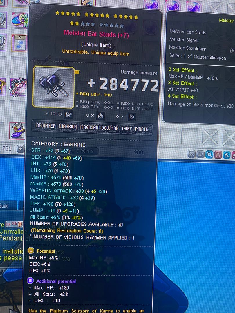 Maplesea aqulia meister ear, Video Gaming, Gaming Accessories, In-Game ...