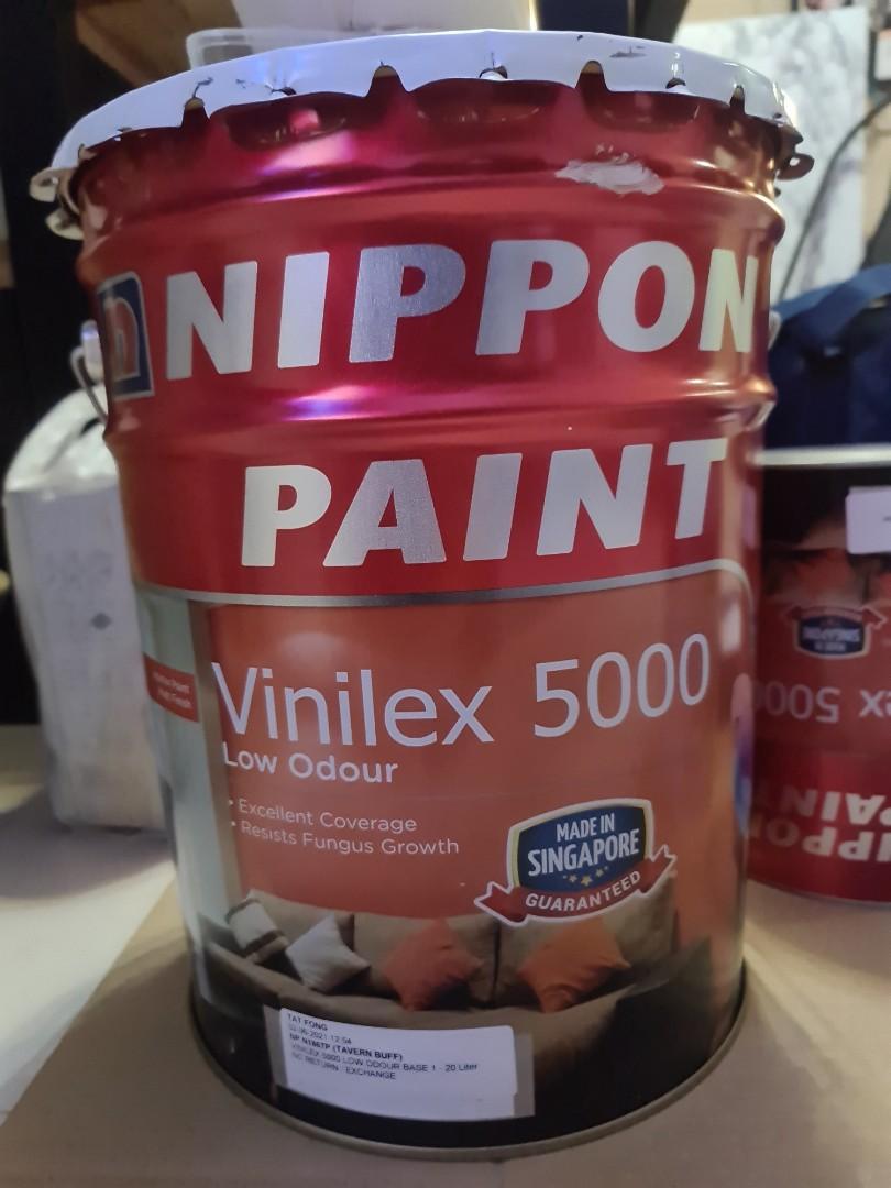 Nippon paint vinilex 5000, tavern buff N1867P, Furniture & Home Living ...
