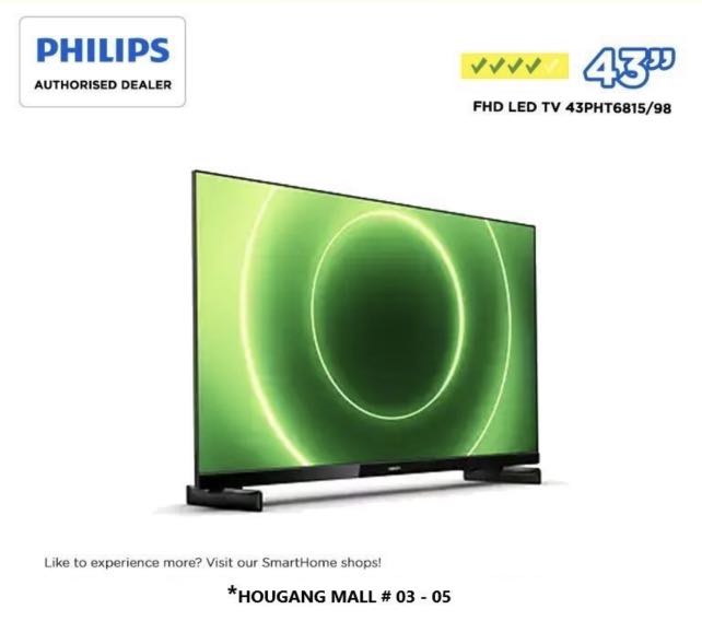 Philips TV 43 inch Full HD Smart LED TV 43PFT6815/98, TV & Home ...