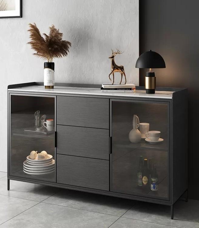 PO 150 cm Noir Classic Tic Tac Drawers Solid Natural Black Matte Grains ...