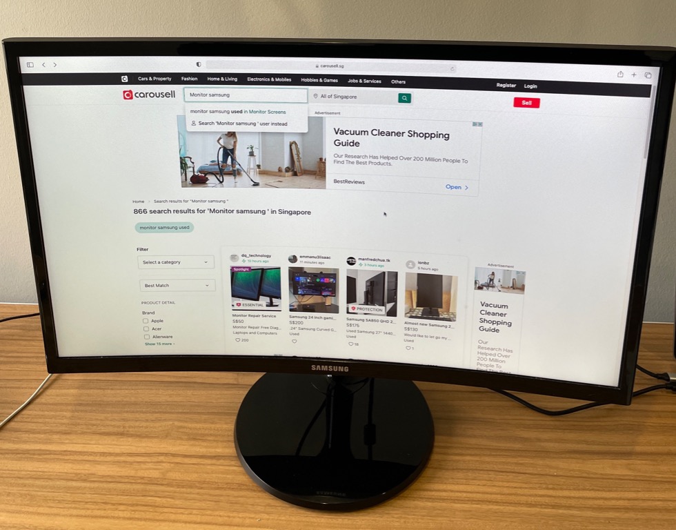 Samsung 24” curved Monitor model C24F390FHE, Computers & Tech, Parts ...