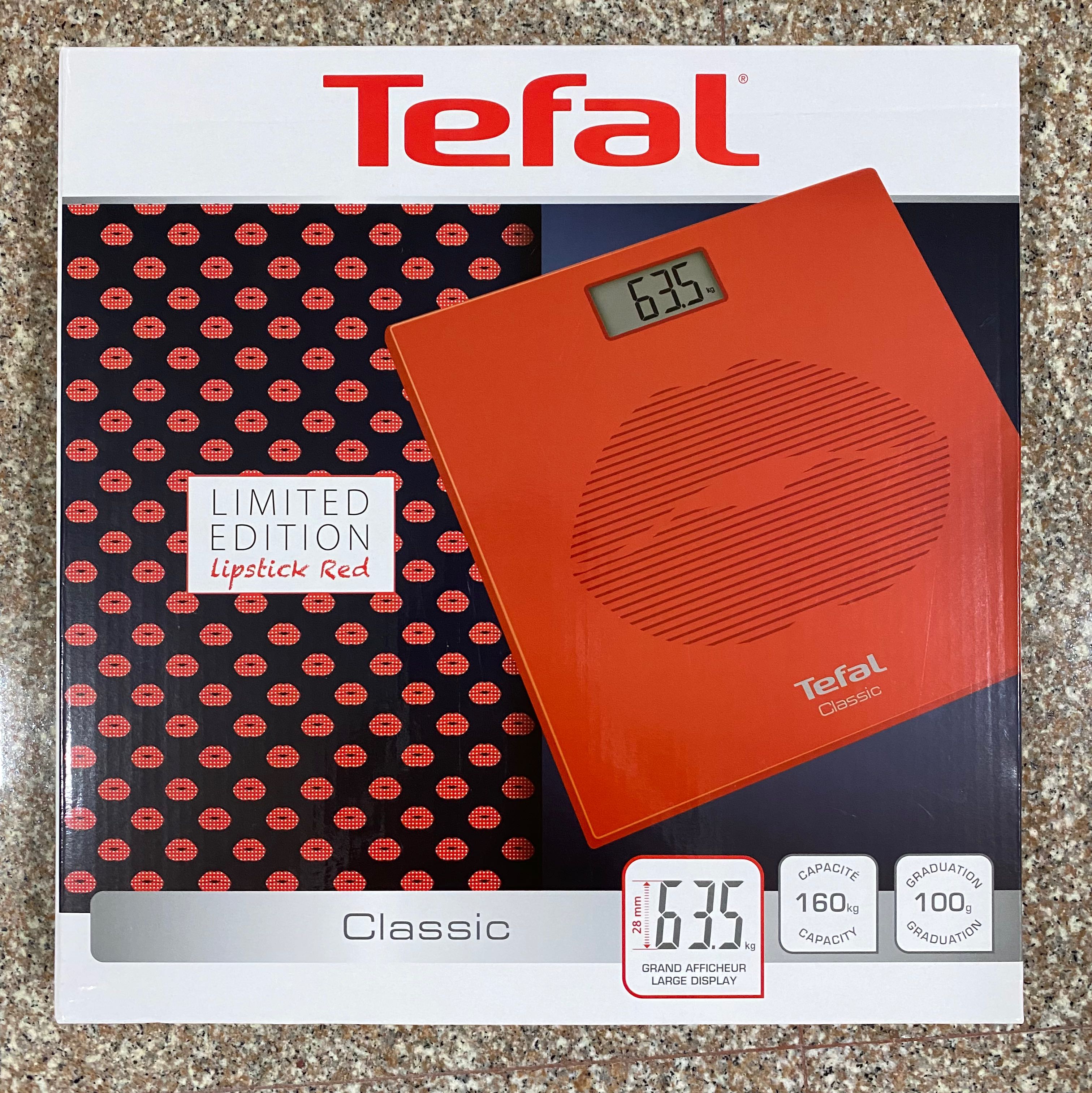 Tefal classic weighing scale (Red), Health & Nutrition, Health Monitors ...