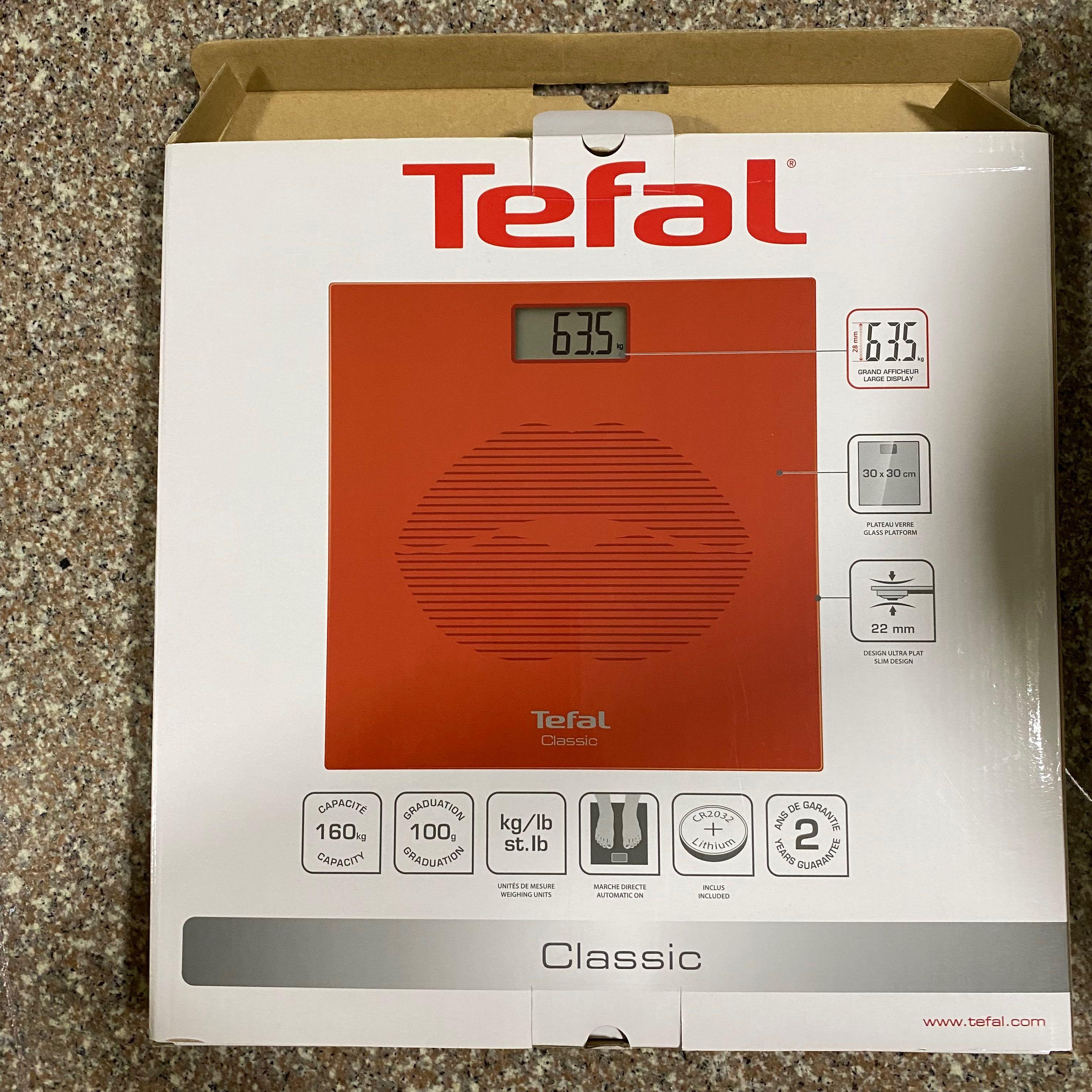 Tefal classic weighing scale (Red), Health & Nutrition, Health Monitors ...