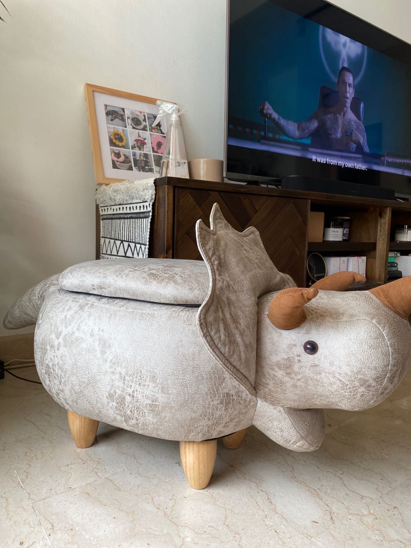 Triceratops dinosaur storage bench, Furniture & Home Living, Home Decor ...