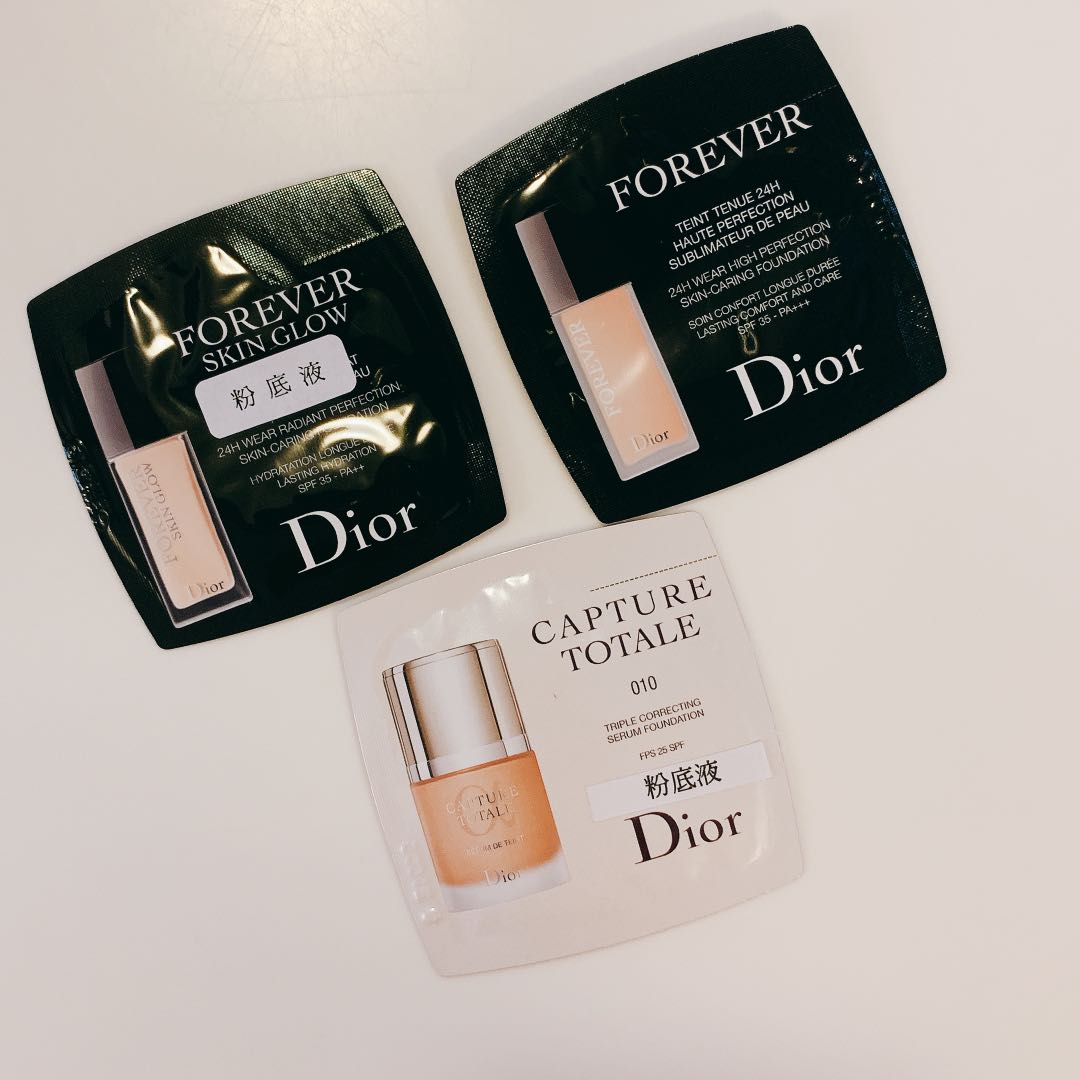 $15 dior forever skin glow capture totale foundation sample x 3包, 美容＆個人 ...