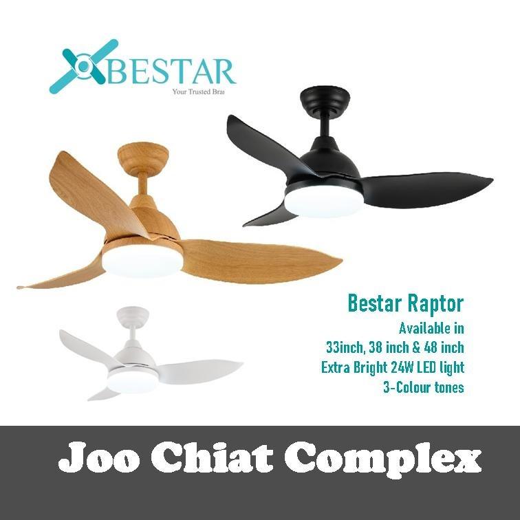 Bestar Raptor DC Motor Ceiling Fan with Light (33inch 38inch 48inch ...