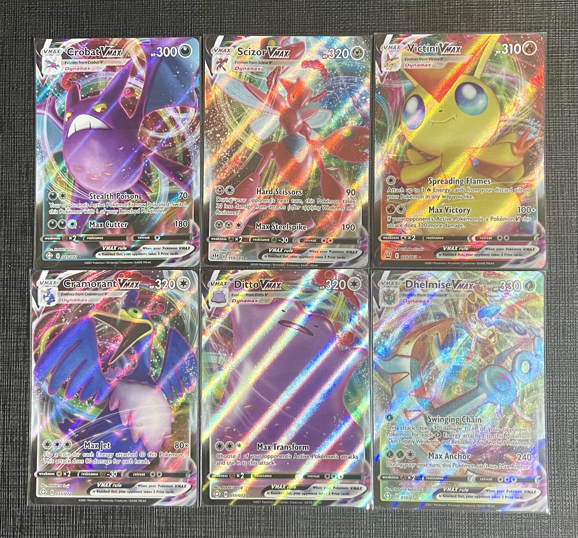 Crobat VMAX 045/072 Scizor VMAX 119/189 Victini VMAX 022/163 Cramorant ...