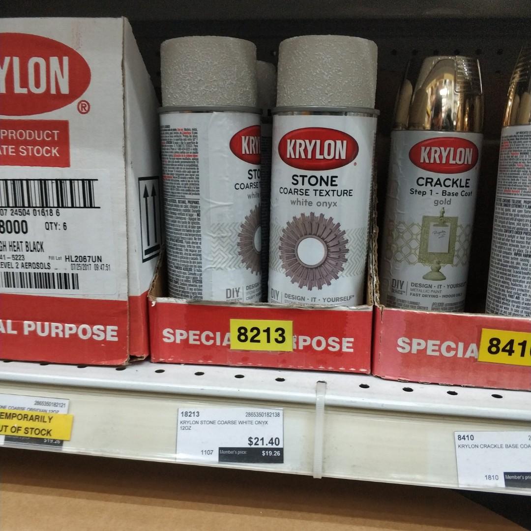 Krylon Stone Coarse Texture Finish Spray Paint - White Onyx 12oz K18213 ...