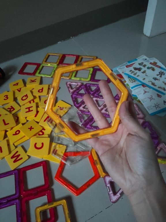 Magnetic tiles shapes with alphabets and numbers, Hobbies & Toys, Toys ...