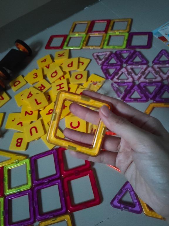 Magnetic tiles shapes with alphabets and numbers, Hobbies & Toys, Toys ...