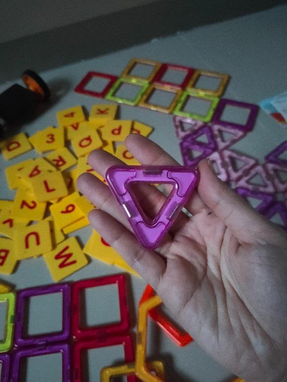 Magnetic tiles shapes with alphabets and numbers, Hobbies & Toys, Toys ...