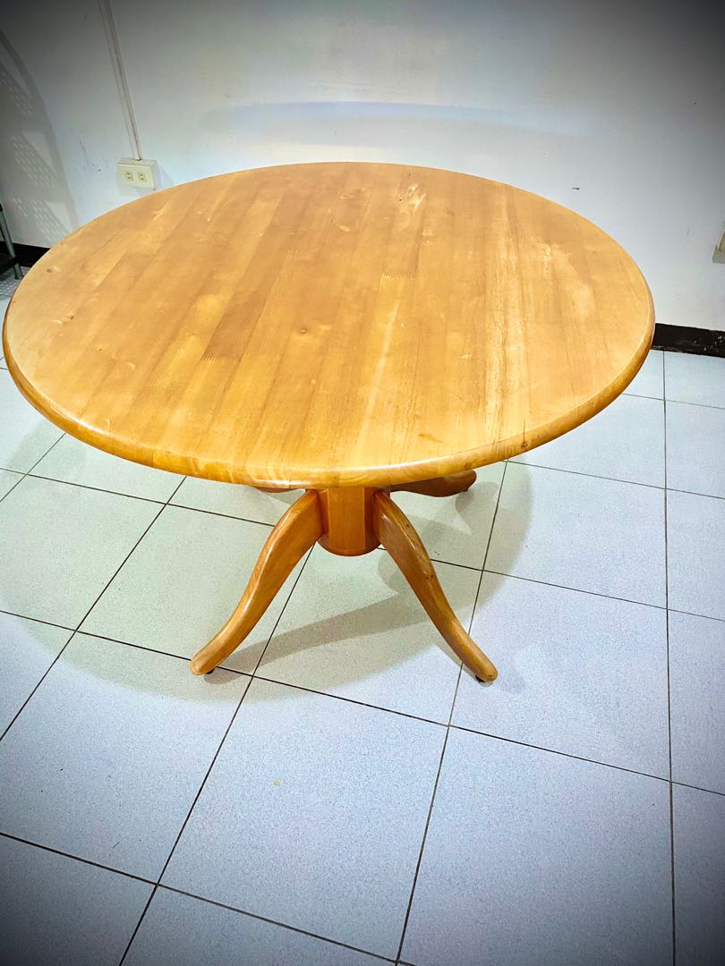 Malaysian solid wood dining table, Furniture & Home Living, Furniture ...