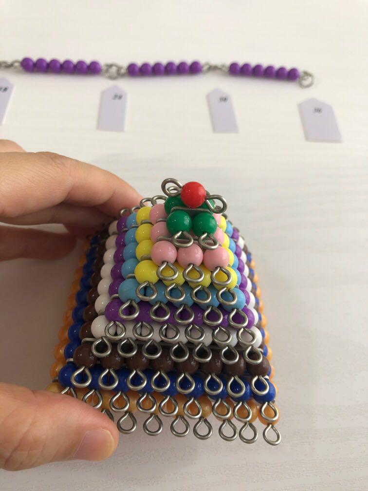 Montessori short bead chains and squares with printed arrows ...
