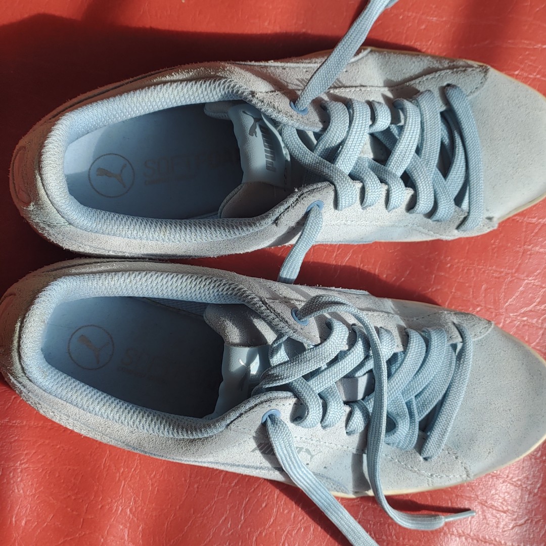 Puma light blue, Women's Fashion, Footwear, Sneakers on Carousell