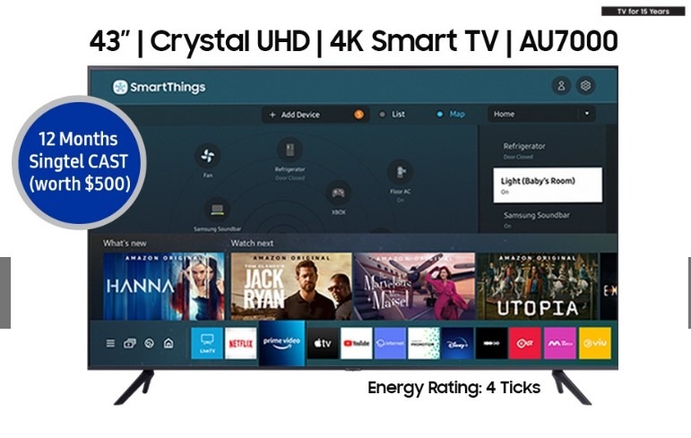 Samsung 43" AU7000 UHD 4K Smart TV (2021) 4 Ticks / 36 Months Warranty ...