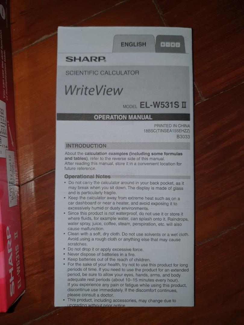 Sharp writeview scientific calculator el-w531s II, Hobbies & Toys, Stationery & Craft ...
