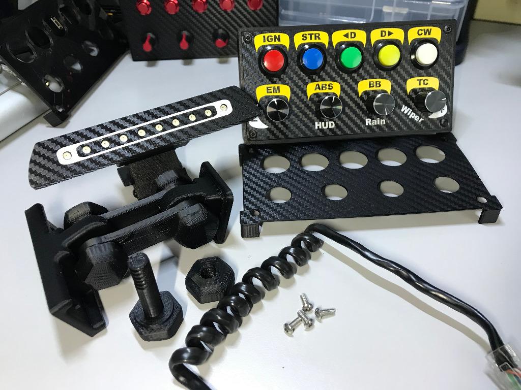 Sim Racing Button Box + Sim Dash RGB Rev(Shift) Light Combo, Video ...