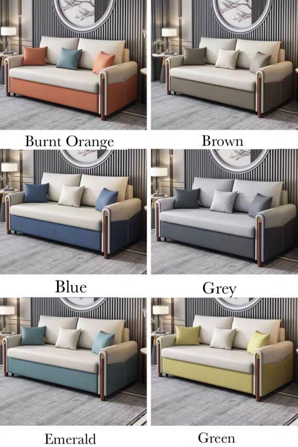 Single Size LYRA Sofa Bed Easy Transformable Pull-Out Hydraulic ...