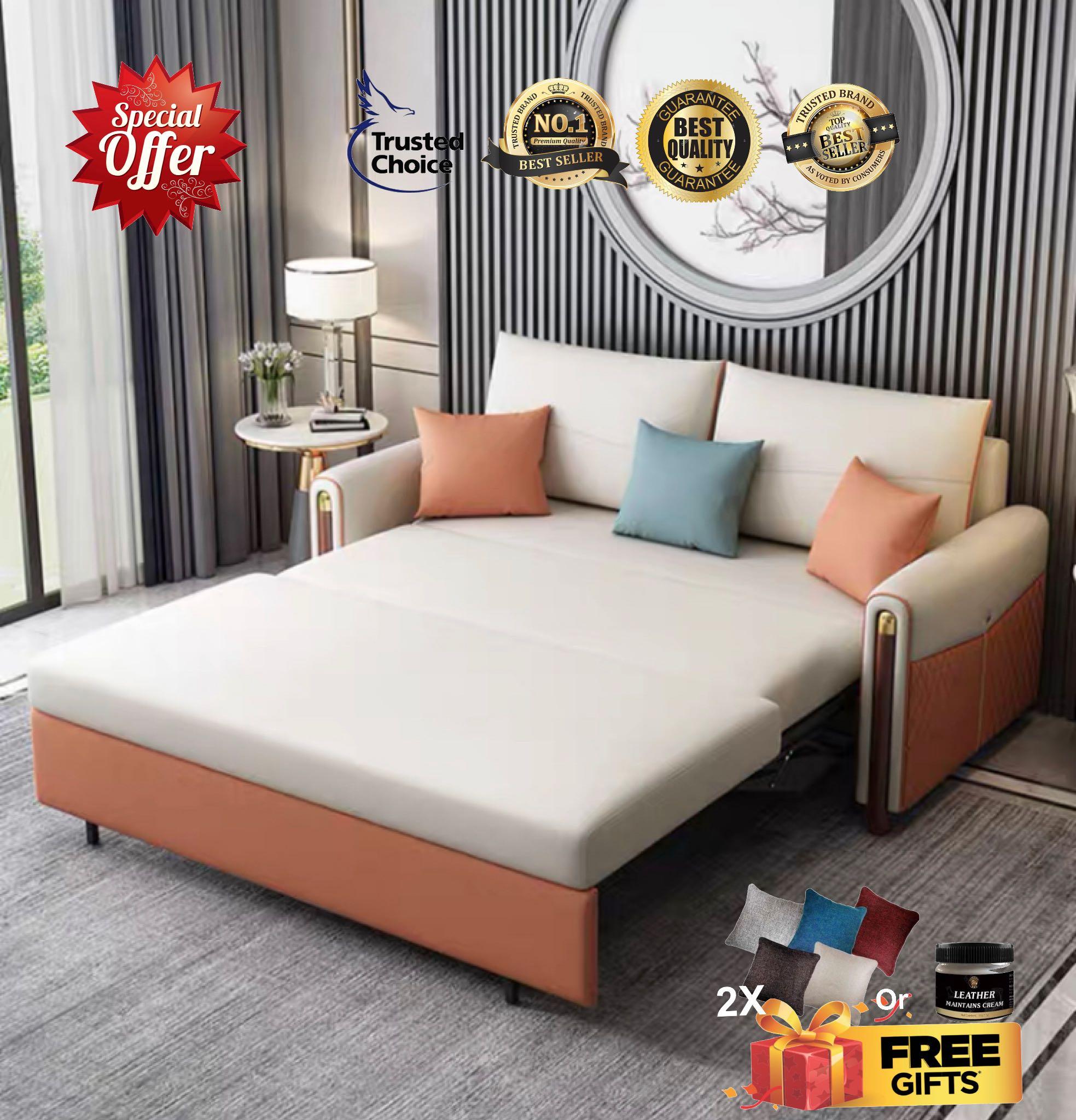 Single Size LYRA Sofa Bed Easy Transformable Pull-Out Hydraulic ...