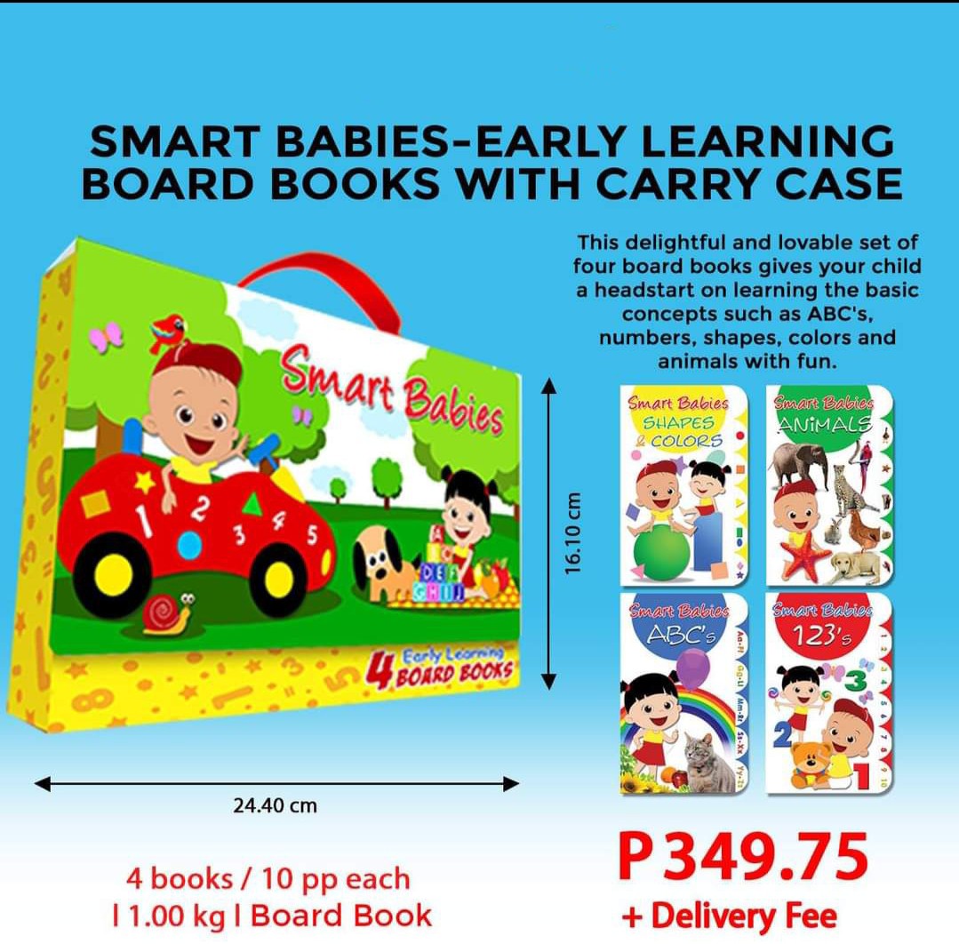 Smart Babies Early Learning Board Books Set of 4 with Carry Case ...