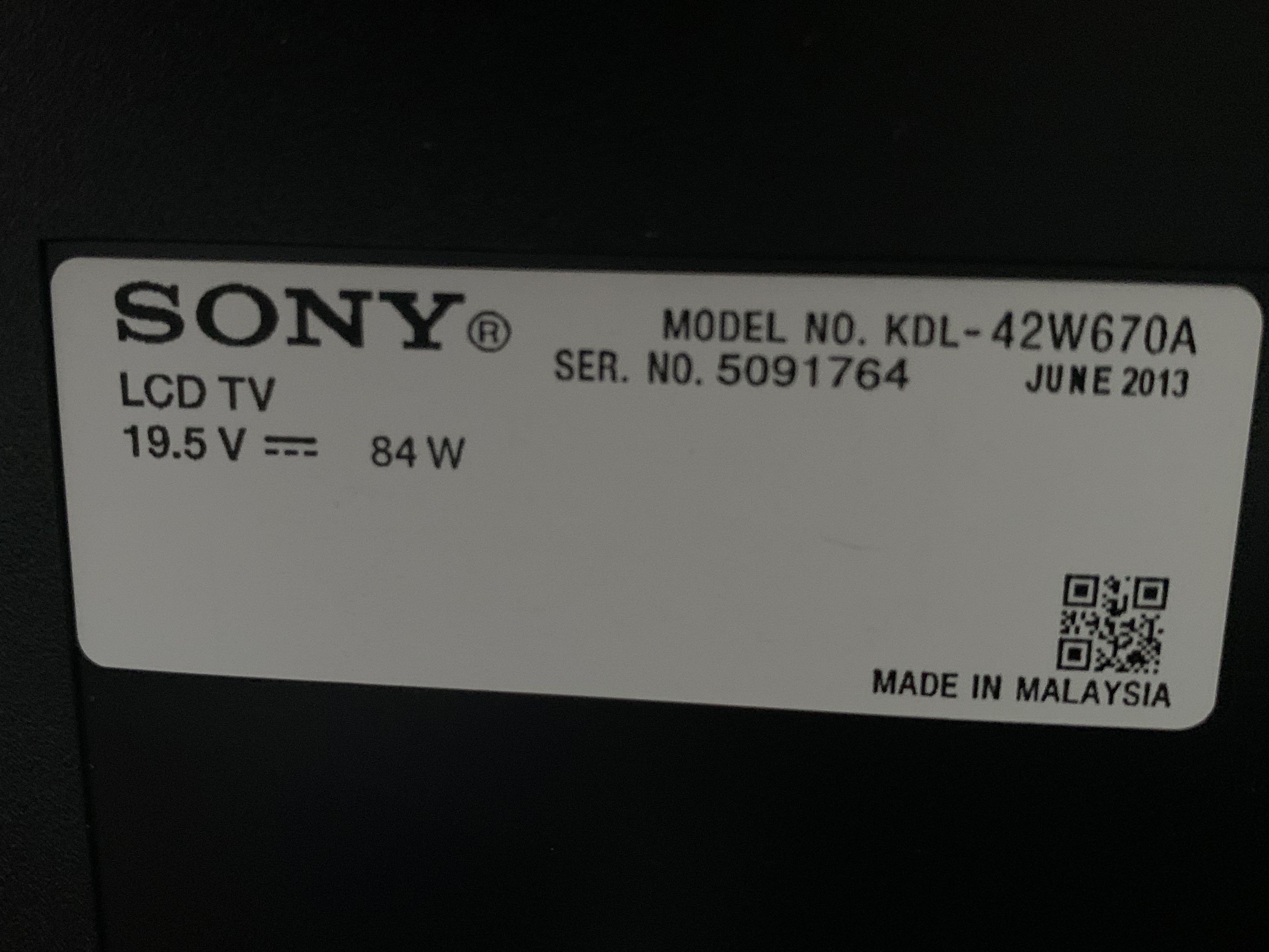 Sony BRAVIA LCD TV KDL-42W670A, 家庭電器, 電視 & 其他娛樂, 電視 - Carousell