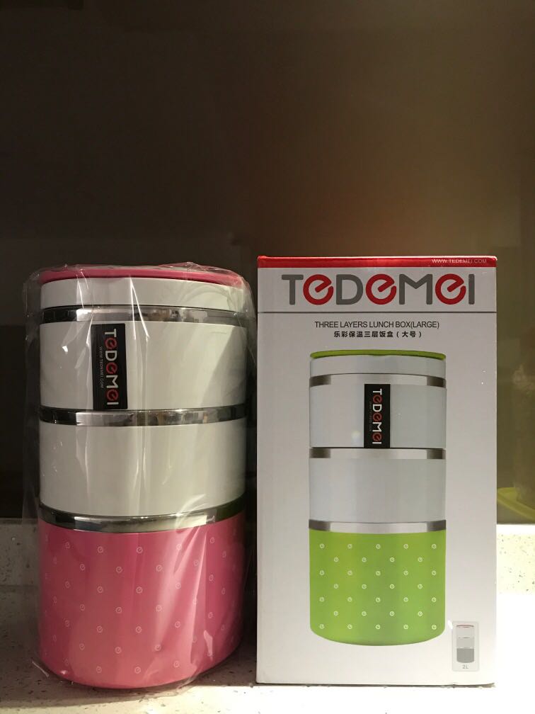Tedemei three layers lunch box - large, Everything Else on Carousell