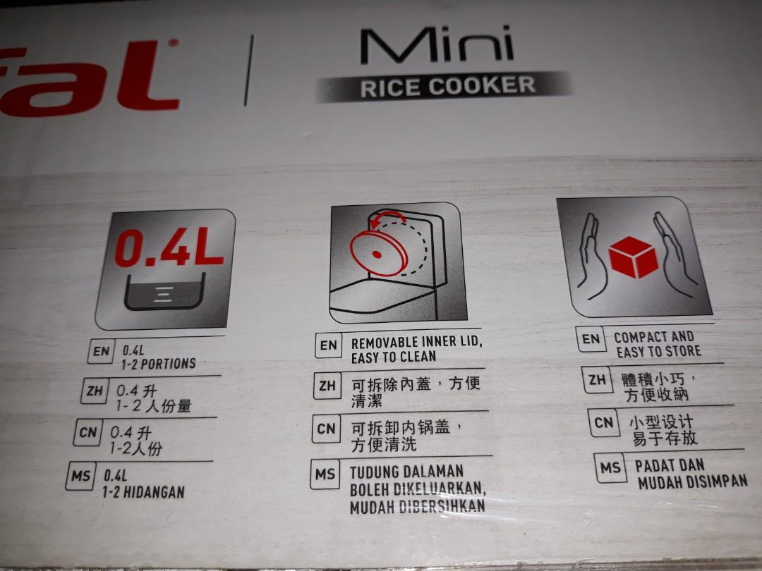 TEFAL Mini rice cooker 0.4L, TV & Home Appliances, Kitchen Appliances ...