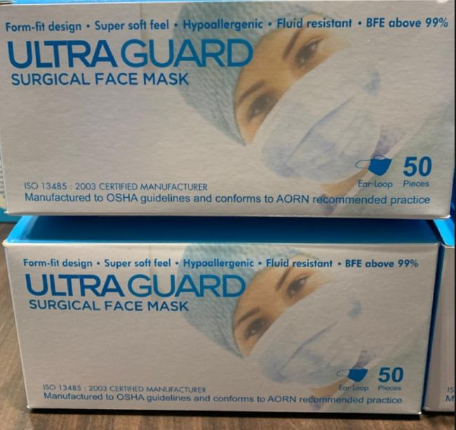 Ultra Guard Surgical Mask 50 PCS / 3 PLY Adult 99.9% BFE PFE, Health ...
