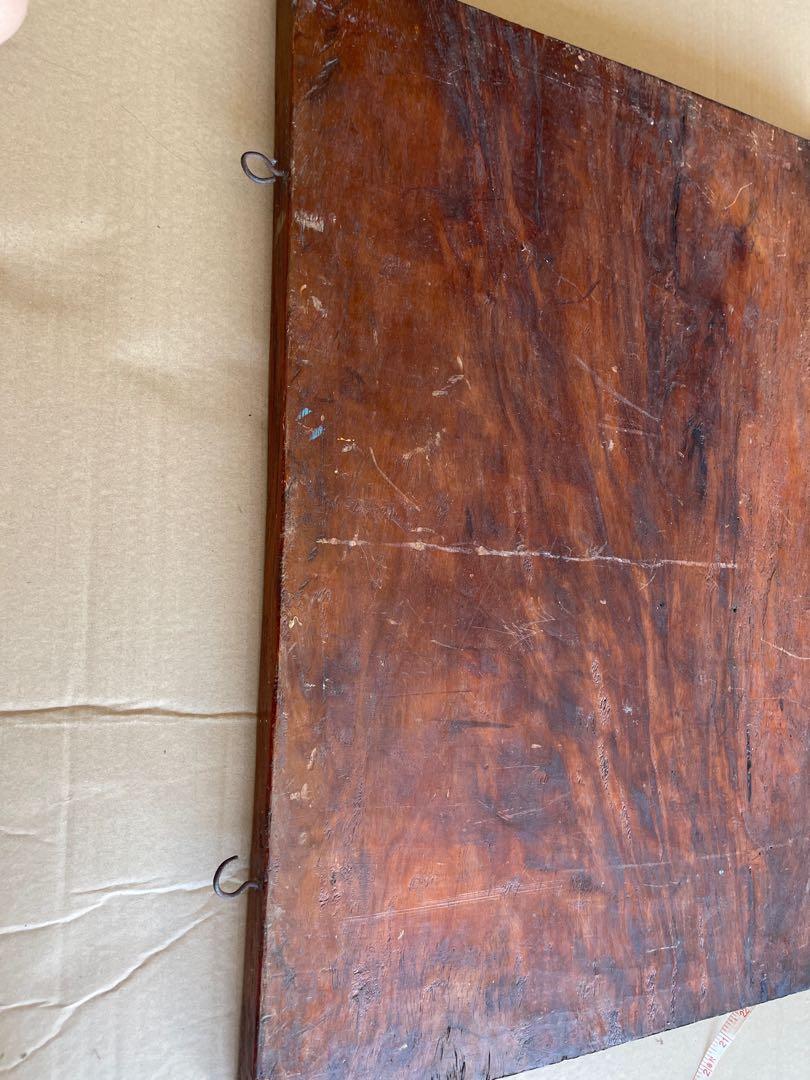 Vintage antique narra wood carving painting oil acrylic watercolor ...