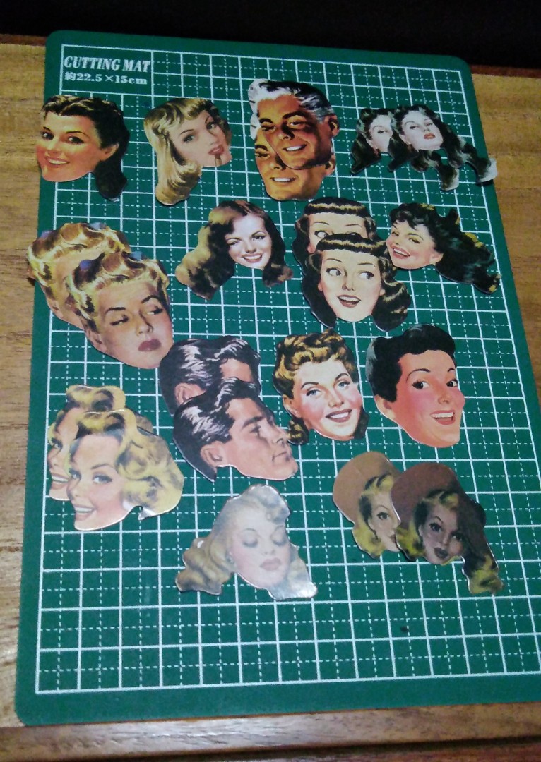 Vintage retro face stickers, Hobbies & Toys, Stationary & Craft ...
