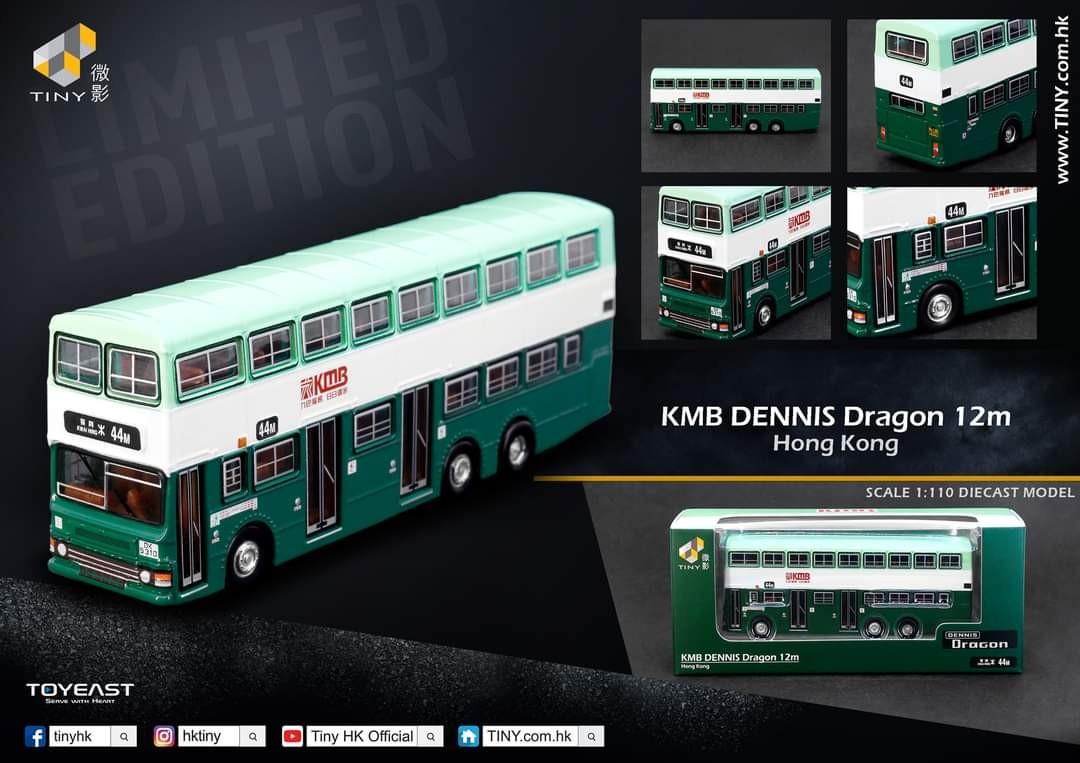 Brand new limited edition Tiny Hong Kong KMB Dennis Dragon 12M 1/110 ...