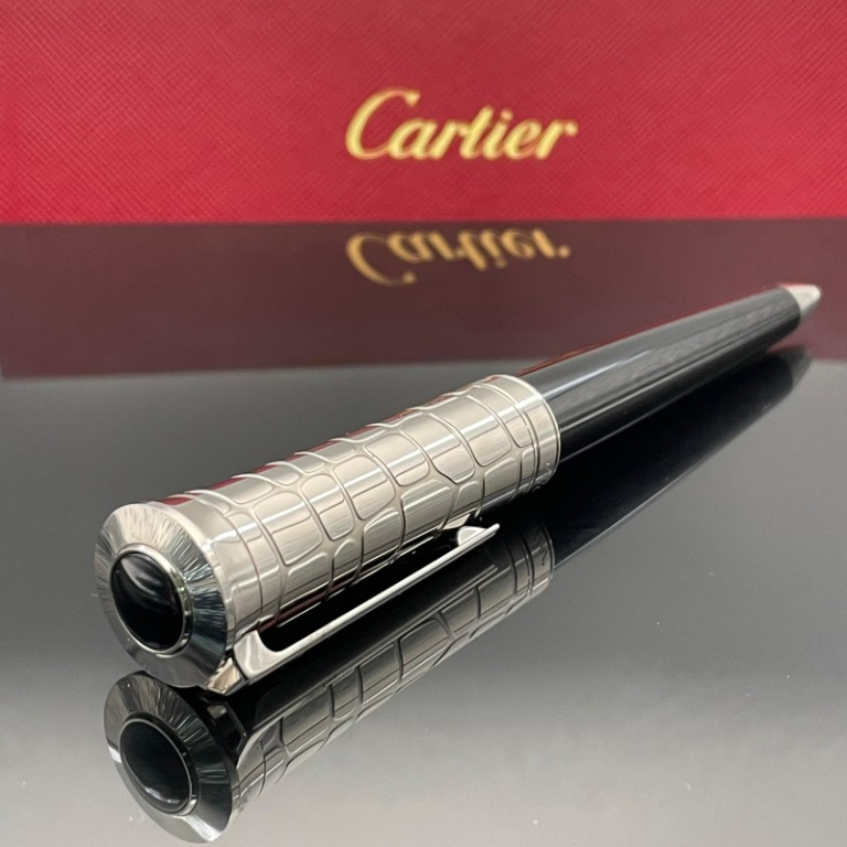 CARTIER BALLPOINT PEN BLACK/SILVER COLOR, Luxury, Accessories on Carousell