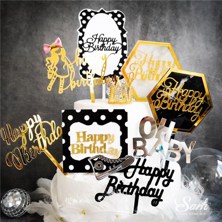 birthday cake topper | Mirror Frame Cake Topper | Baroque frame cake ...