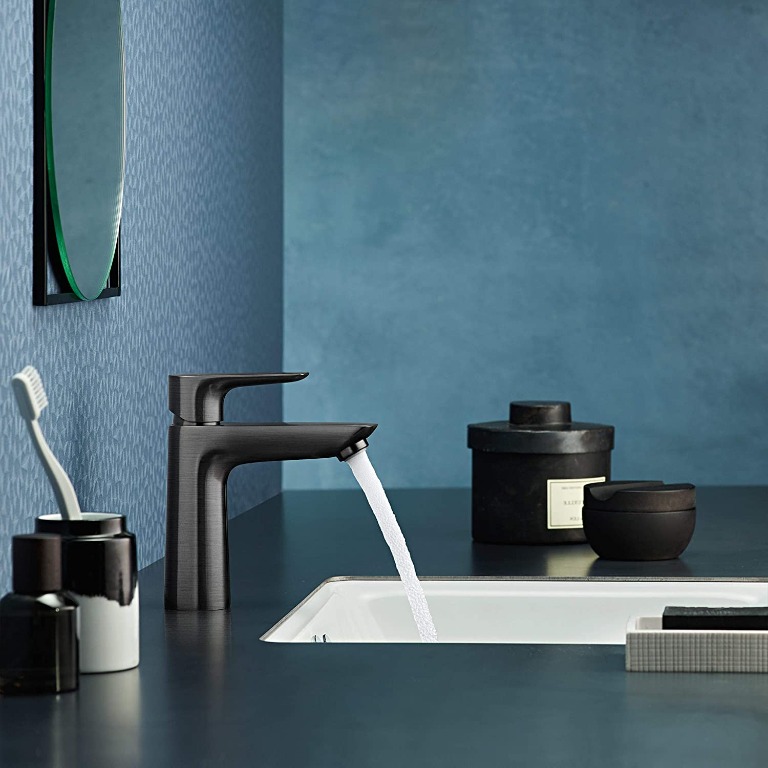 Hansgrohe Talis E Single Lever Basin Mixer. Brushed Black Chrome ...