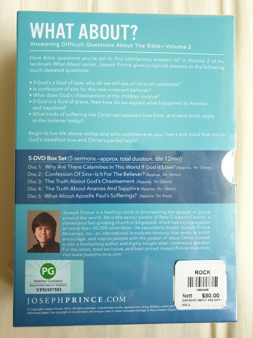 Joseph Prince DVD - What About? Answering Difficult Questions about the ...