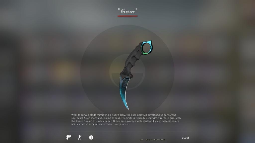 Karambit Gamma Doppler P3 Max Cyan, Video Gaming, Gaming Accessories ...