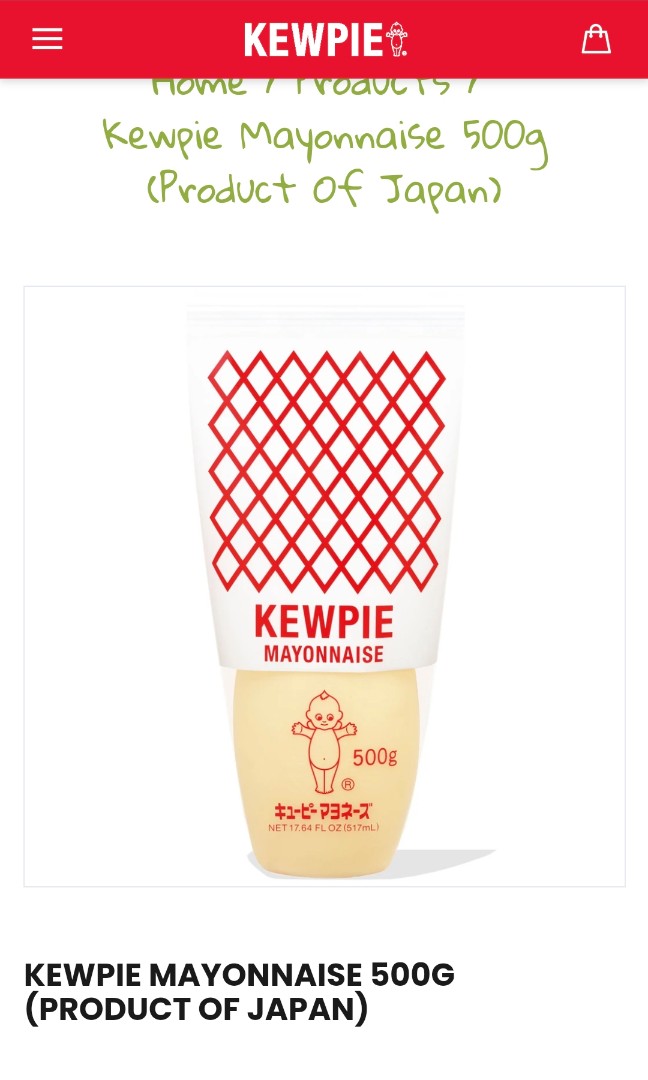 Kewpie Mayo 500g, Food & Drinks, Packaged & Instant Food on Carousell