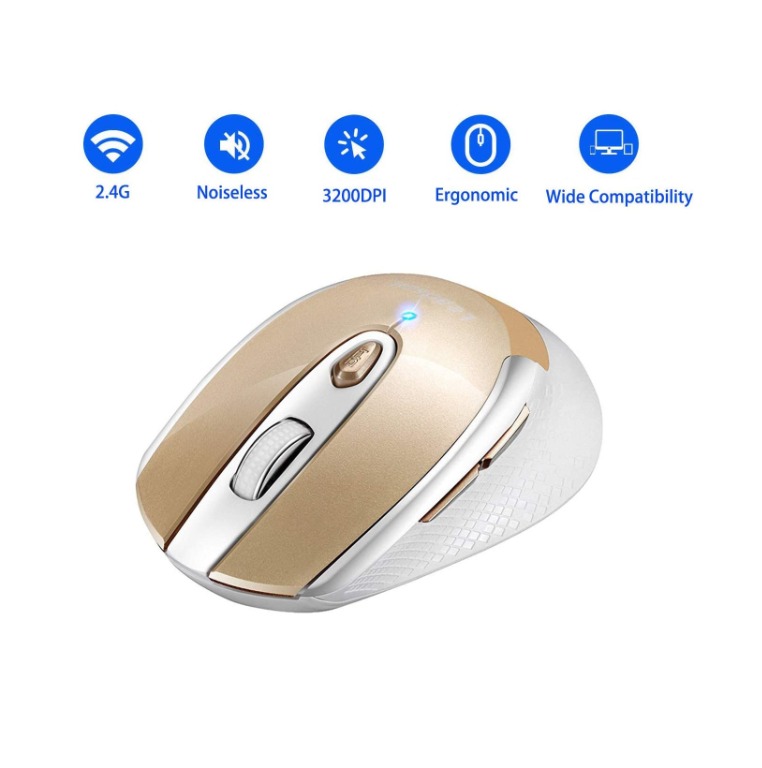 Leadsail LX-002 Wireless Mouse for Laptop Silent Cordless USB Mouse ...