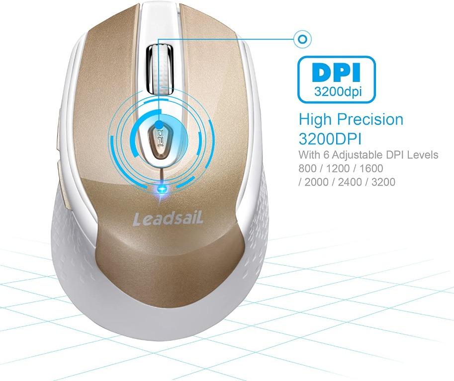 Leadsail LX-002 Wireless Mouse for Laptop Silent Cordless USB Mouse ...