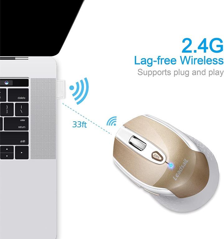 Leadsail LX-002 Wireless Mouse for Laptop Silent Cordless USB Mouse ...