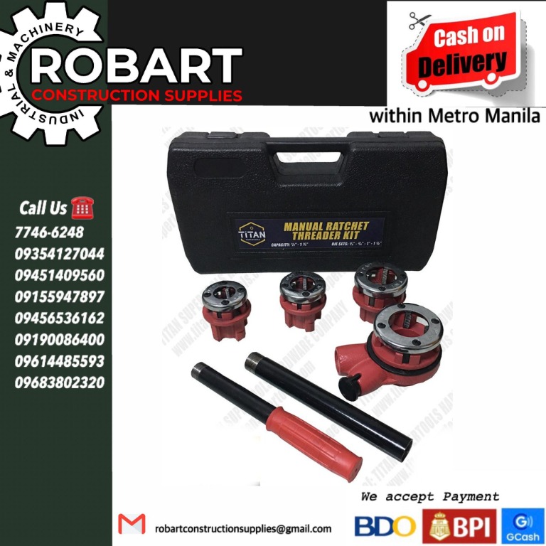 Manual pipe threader, Commercial & Industrial, Construction Tools ...