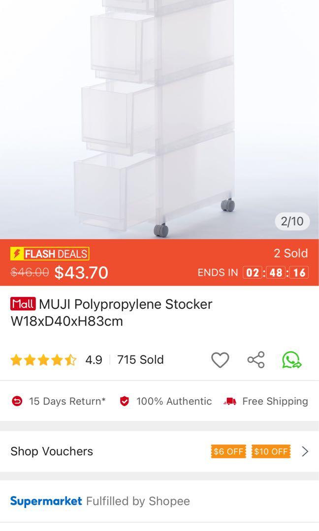 MUJI Polypropylene Stocker, Furniture & Home Living, Home Improvement ...