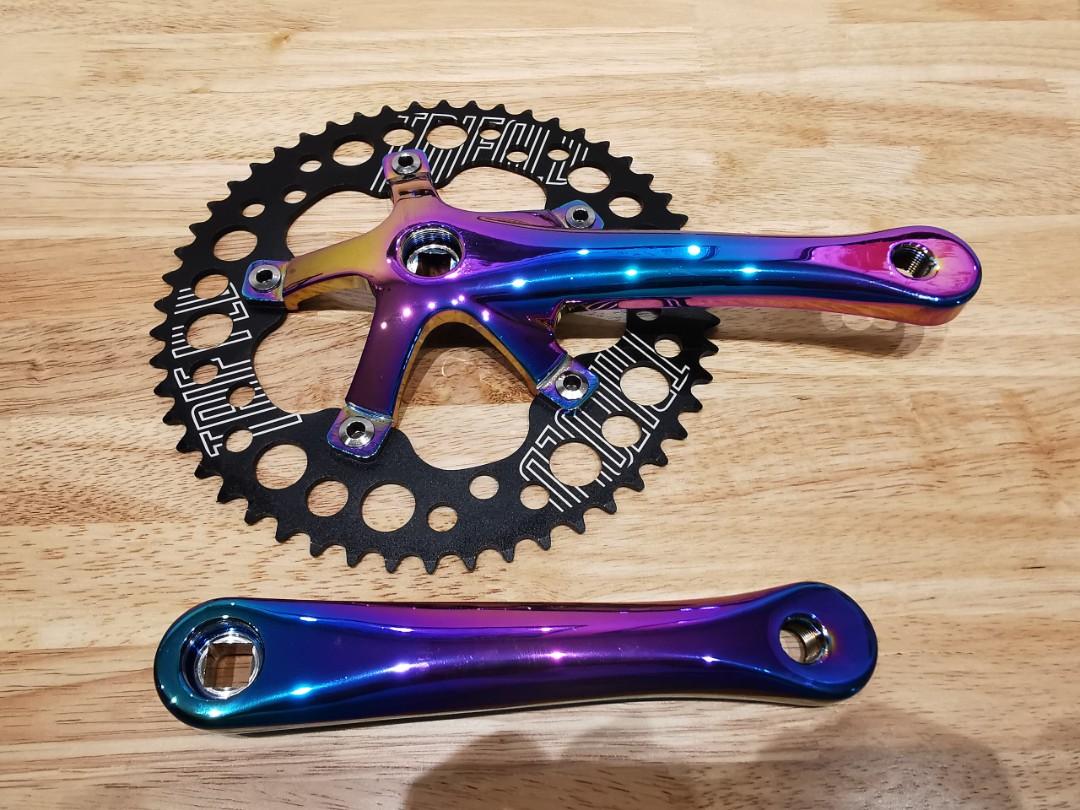 Oil Slick Crankset with 52T Chain Ring, Sports Equipment, Bicycles ...
