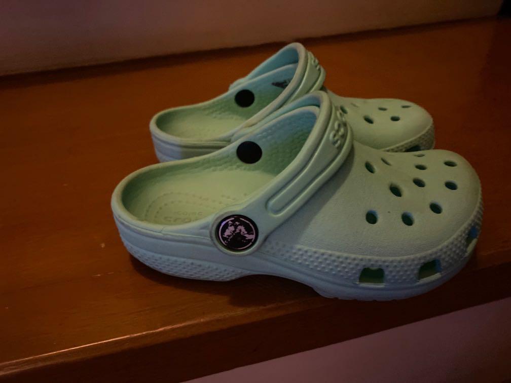 Original Crocs Mint Green, Babies & Kids, Babies & Kids Fashion on ...