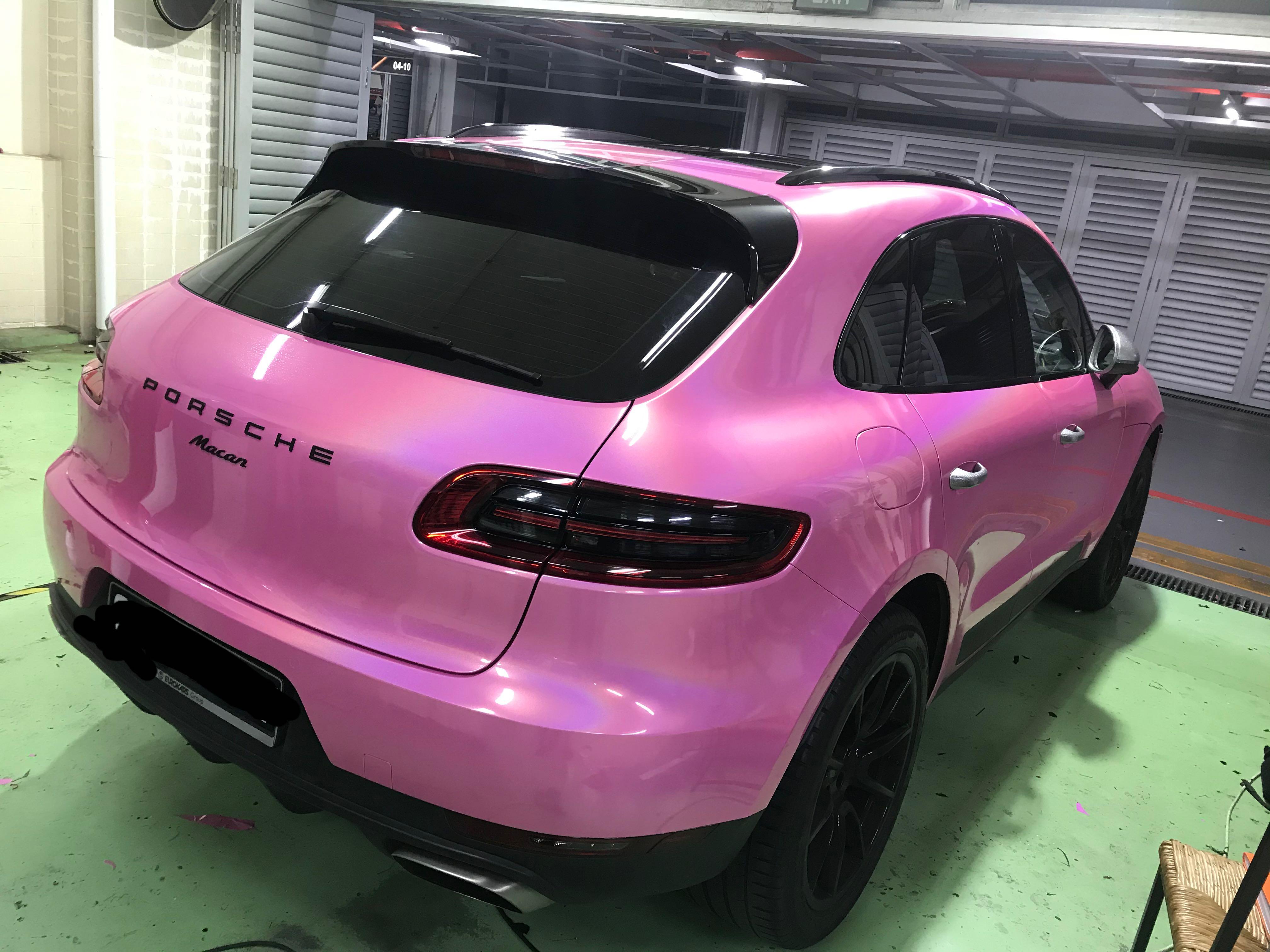 Porsche Macan full wrap pink holographic, Car Accessories, Accessories ...