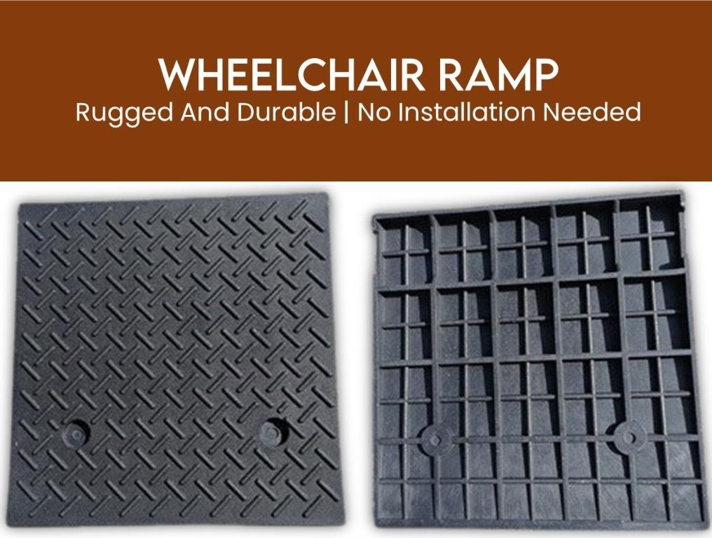 Portable Rubber Wheelchair Ramp, Furniture & Home Living, Home ...